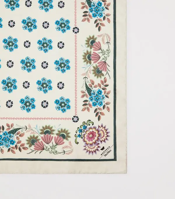 Max Mara Silk Twill Floral Scarf