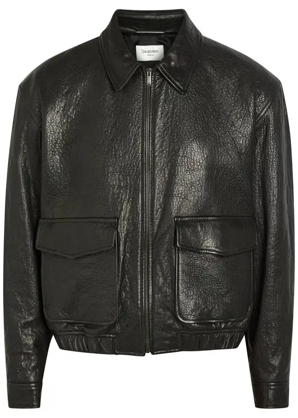 Saint Laurent Boxy Leather Jacket - Black