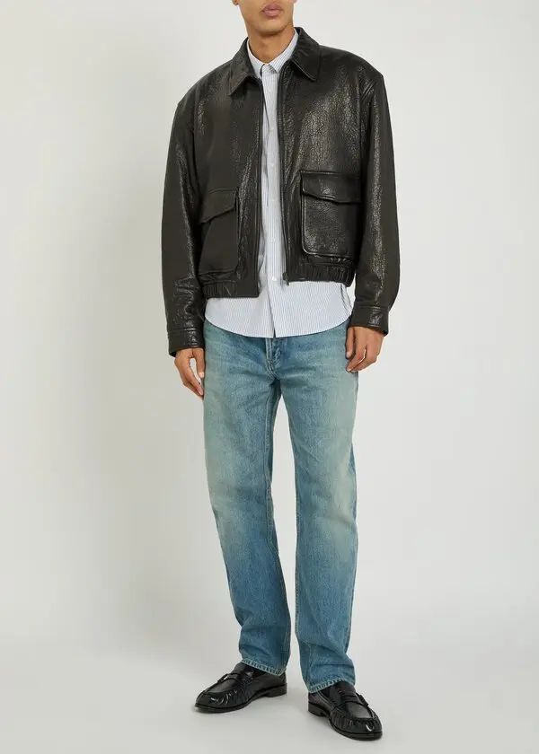 Saint Laurent Boxy Leather Jacket - Black
