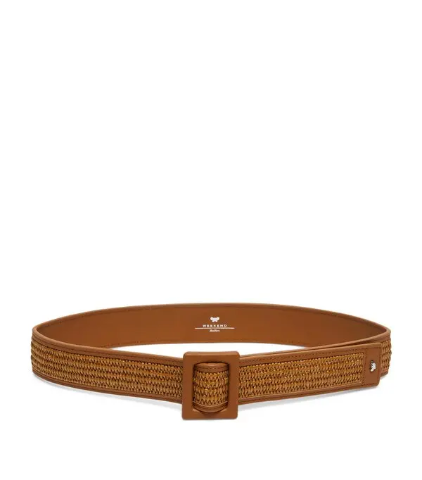 Max Mara Woven Leather-trim Belt - Yellow