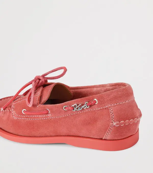 Kurt Geiger Suede Boat Shoes - Orange