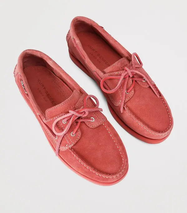 Kurt Geiger Suede Boat Shoes - Orange