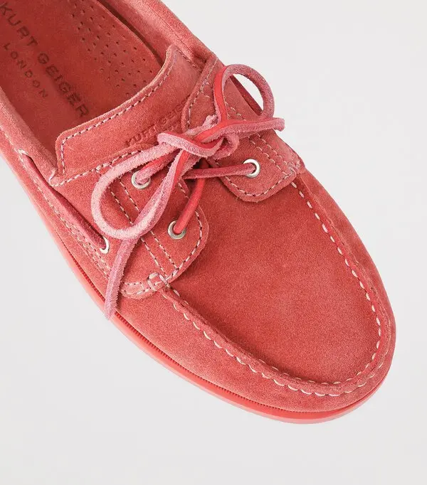Kurt Geiger Suede Boat Shoes - Orange
