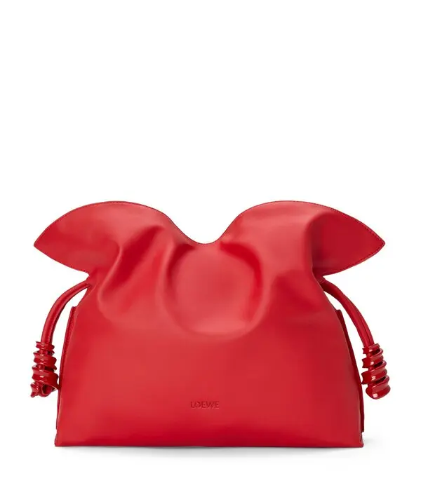 Loewe Medium Leather Flamenco Purse - Red