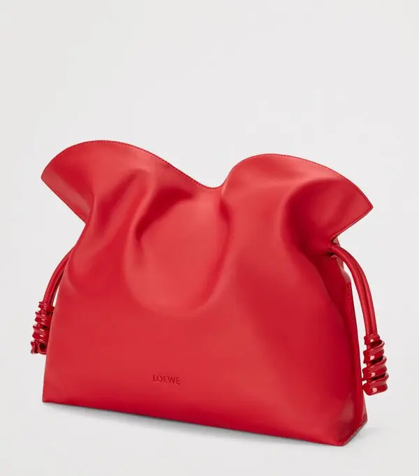 Loewe Medium Leather Flamenco Purse - Red