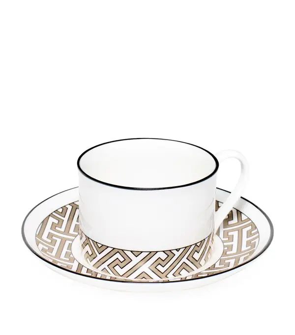 O.W.LONDON Maze Teacup And Saucer - Nude