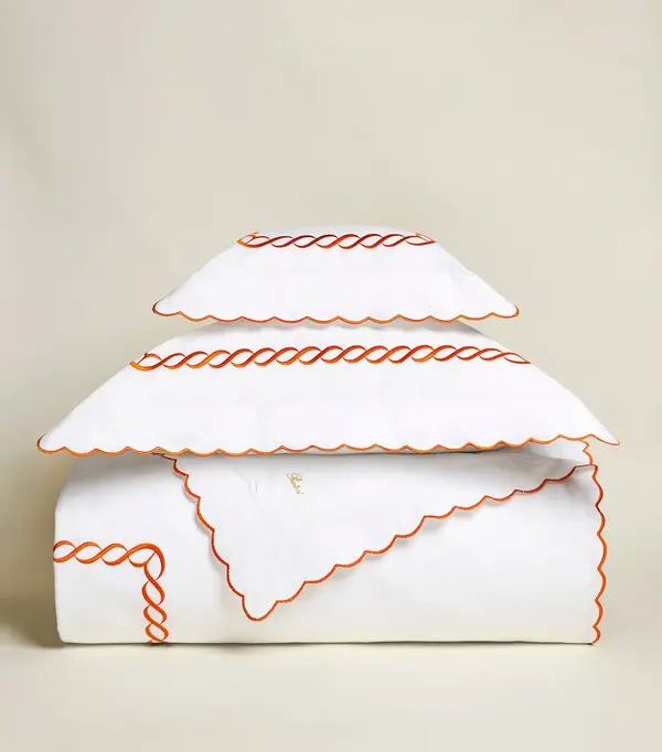 PRATESI Treccia Oxford Pillowcase - Orange