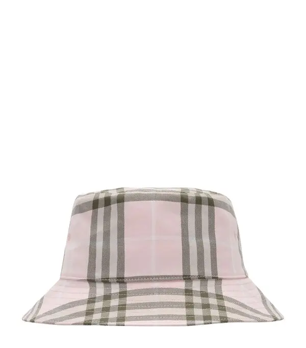 Burberry Cotton Check Bucket Hat - Pink