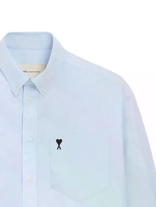 Ami Logo-embroidered Shirt - Blue