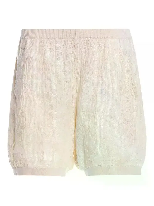 Agua Bendita Maury Embroidered Shorts - Neutrals