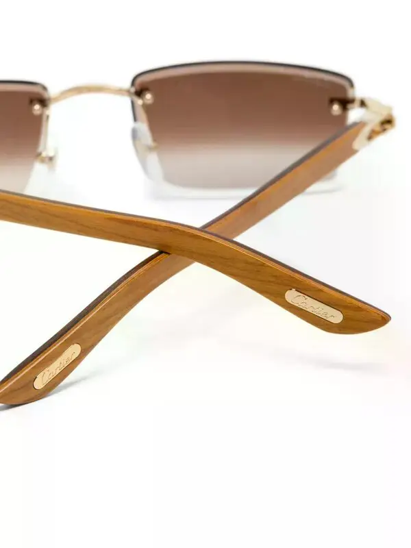 Cartier Rectangle-frame Sunglasses - Gold