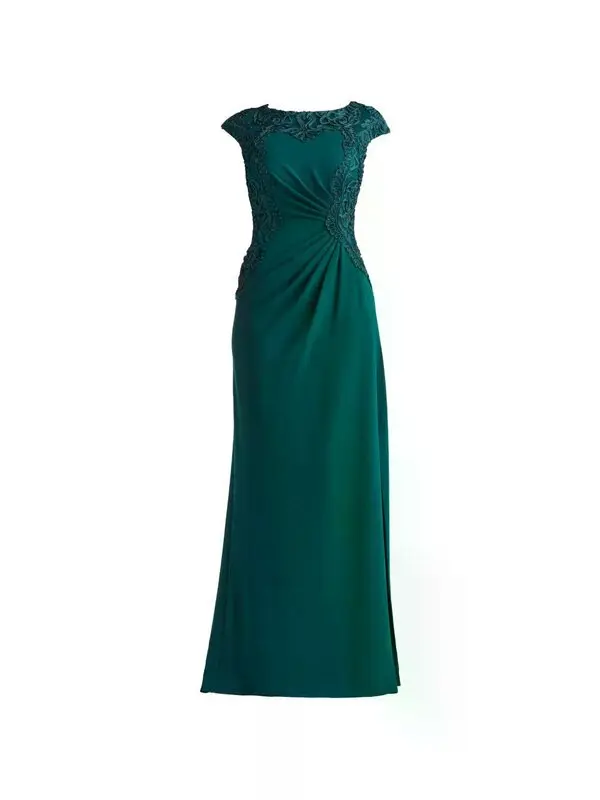 Tadashi Shoji Johari Embroidered Maxi Dress - Green