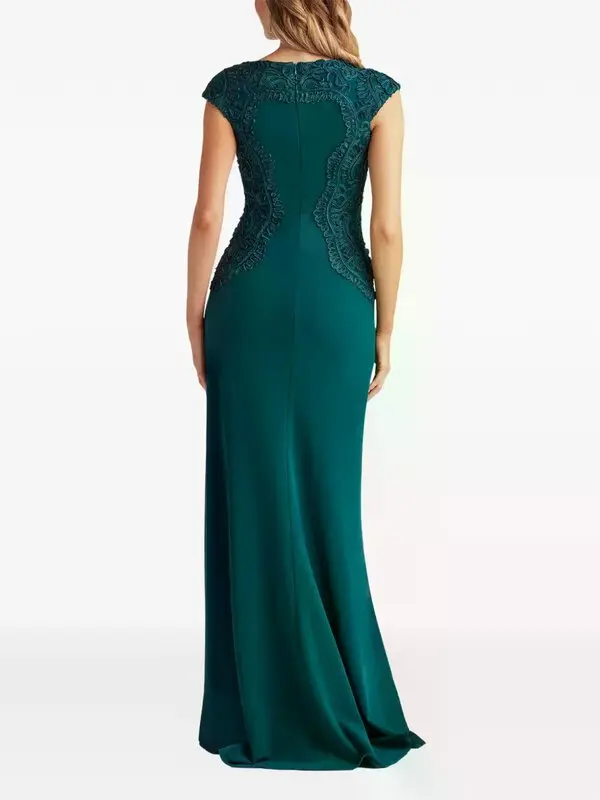 Tadashi Shoji Johari Embroidered Maxi Dress - Green