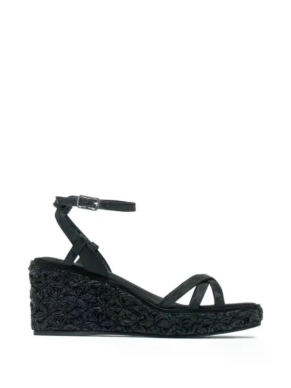 Bernardo Cairo Criss-cross Wedge Espadrilles - Black
