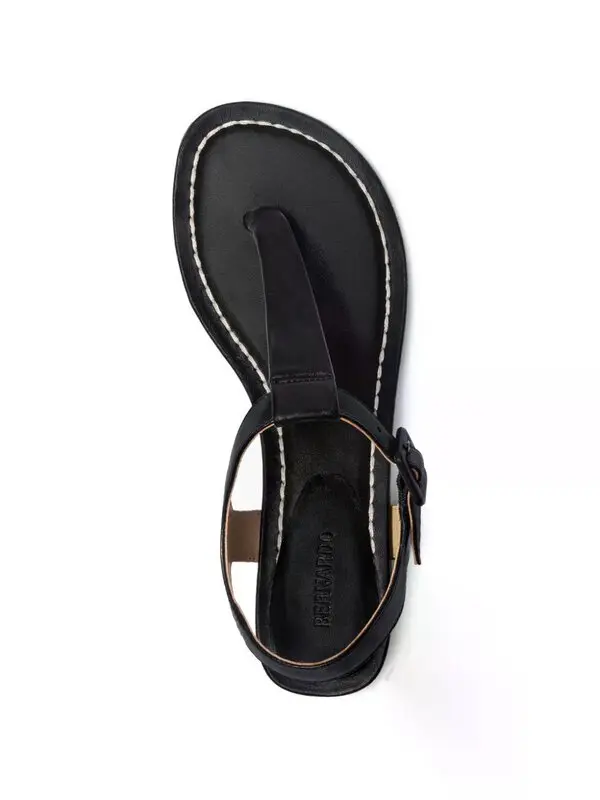 Bernardo Goyara Buckle T-strap Sandals - Black