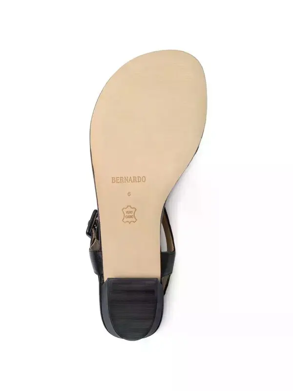 Bernardo Goyara Buckle T-strap Sandals - Black