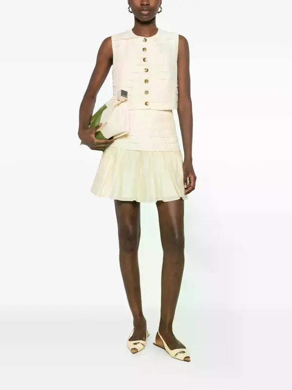Sandro Mini Pleated Skirt - Neutrals