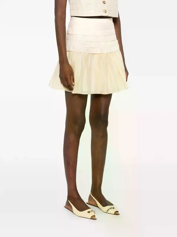 Sandro Mini Pleated Skirt - Neutrals