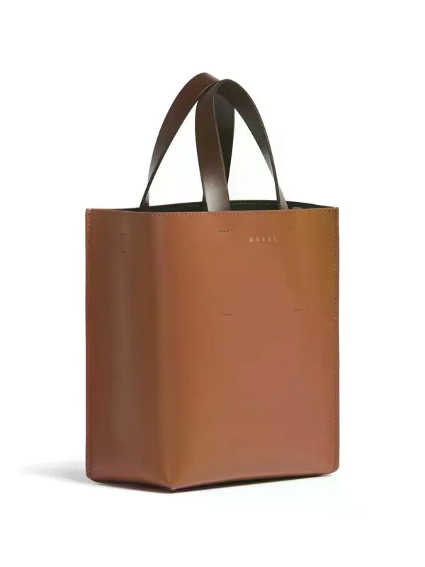 Marni Mini Museo Color-block Leather Tote Bag - Brown