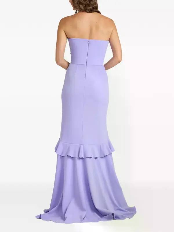 Tadashi Shoji Strapless Ruffled Gown - Purple