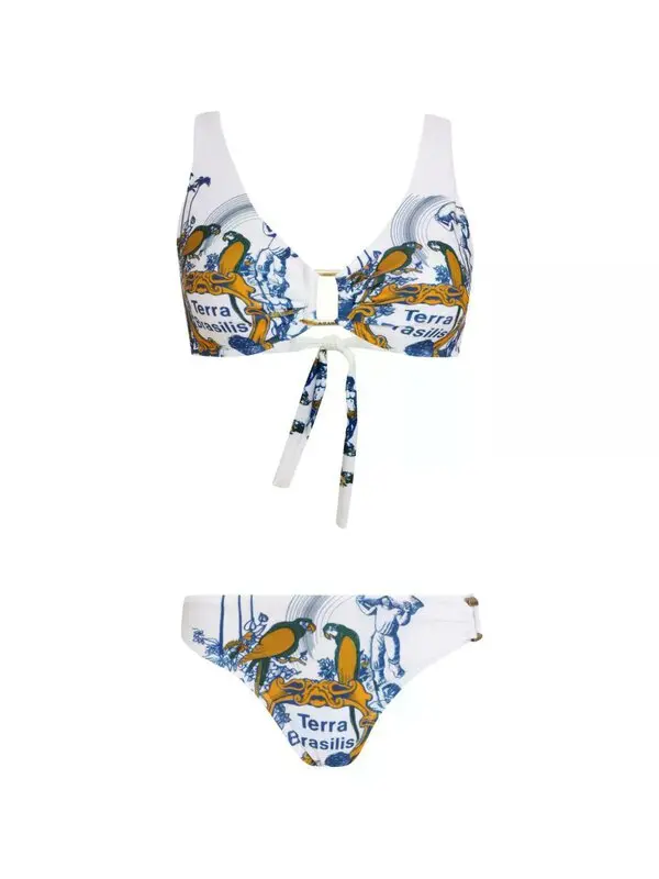 AMIR SLAMA Tie-front Printed Bikini