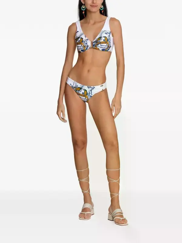AMIR SLAMA Tie-front Printed Bikini