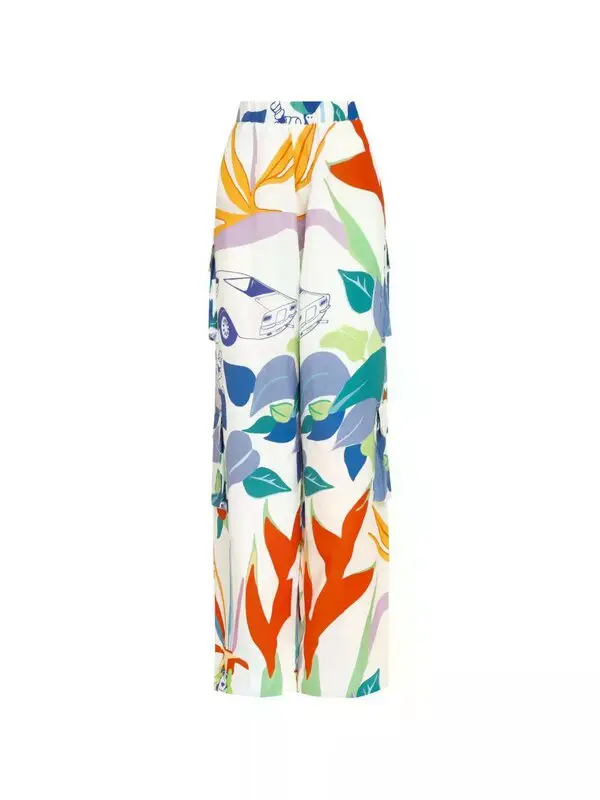AMIR SLAMA Printed Cargo Trousers - White
