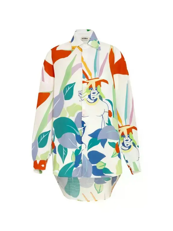 AMIR SLAMA Leaf Graphic Shirt