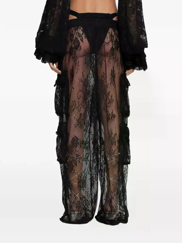 AMIR SLAMA Lace Ruffled Trousers