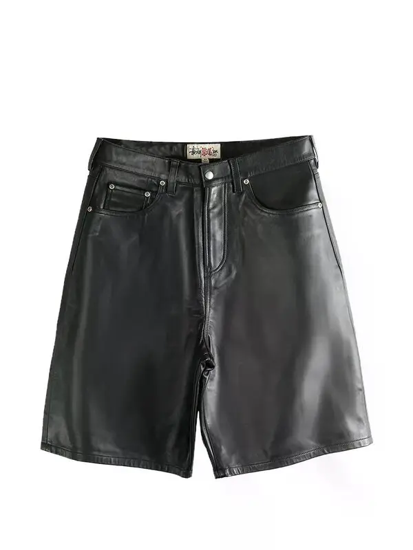 StÜssy Leather Shorts - Black