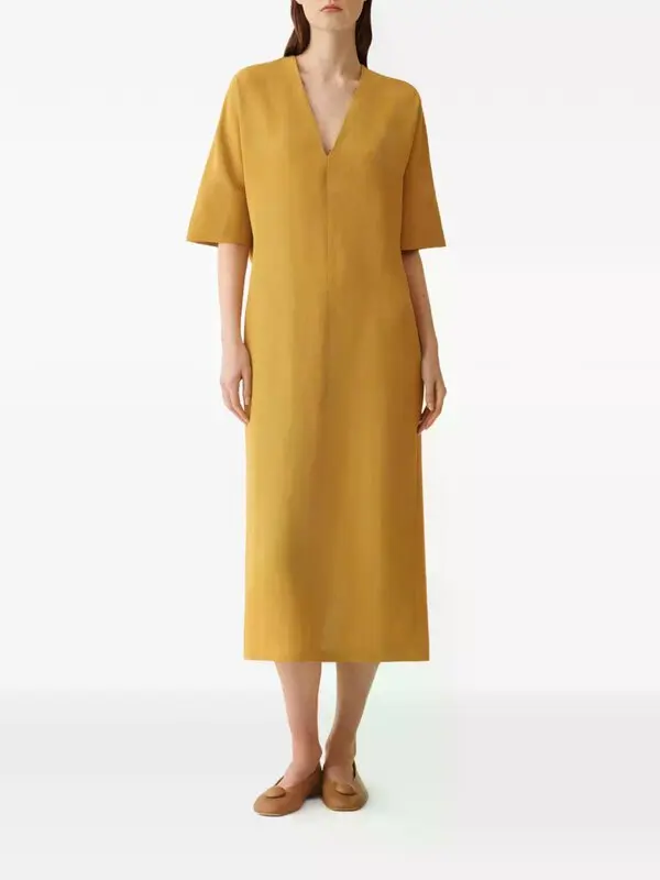 Fabiana Filippi V-neck Midi Dress - Yellow