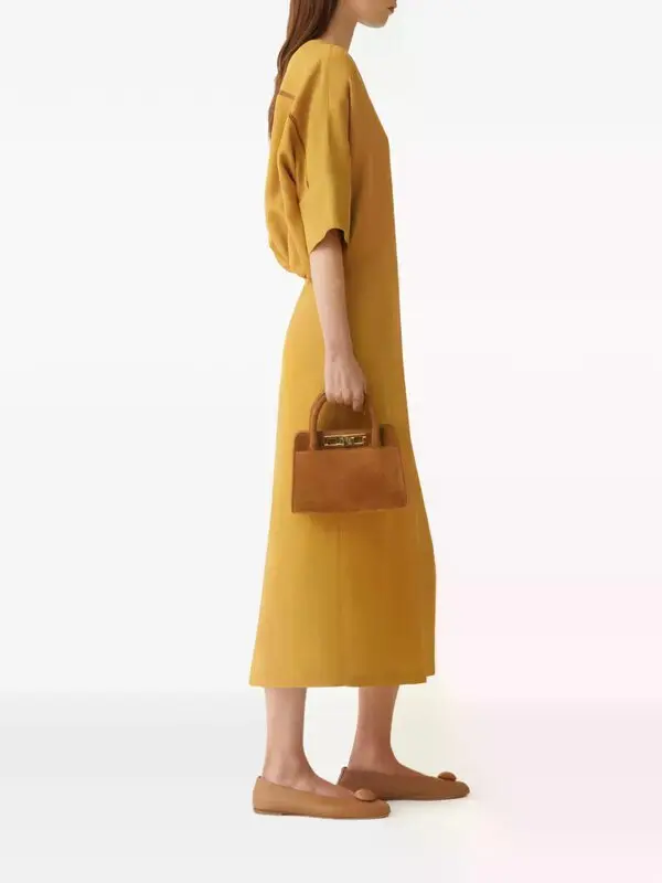 Fabiana Filippi V-neck Midi Dress - Yellow