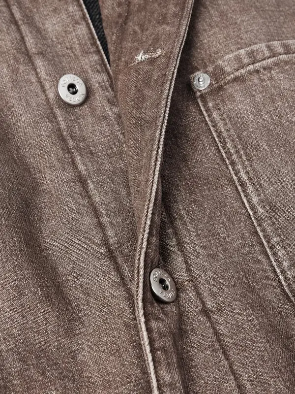 Bottega Veneta Logo-appliquéd Suede-trimmed Denim Jacket - Brown