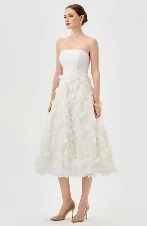 BARIANO Aryan Strapless Midi - White