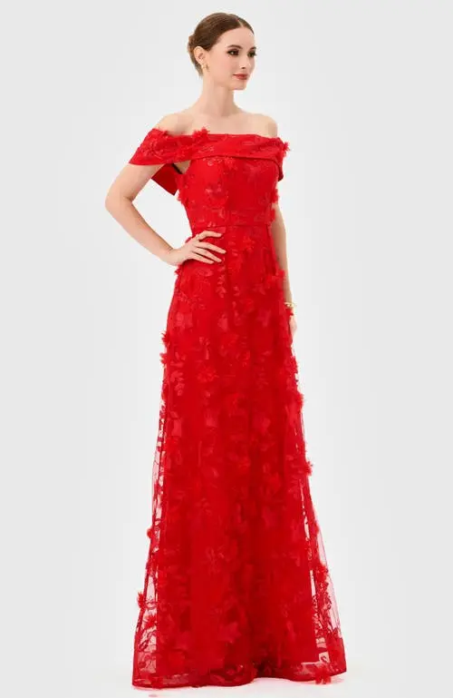 BARIANO Edie Off Shoulder Gown