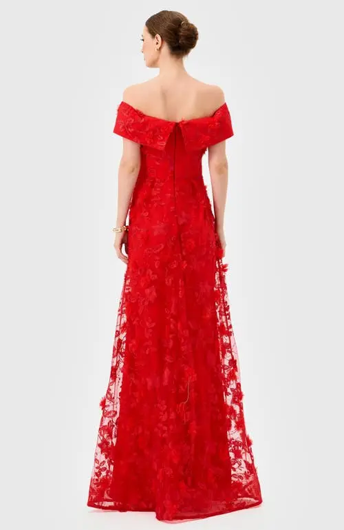 BARIANO Edie Off Shoulder Gown