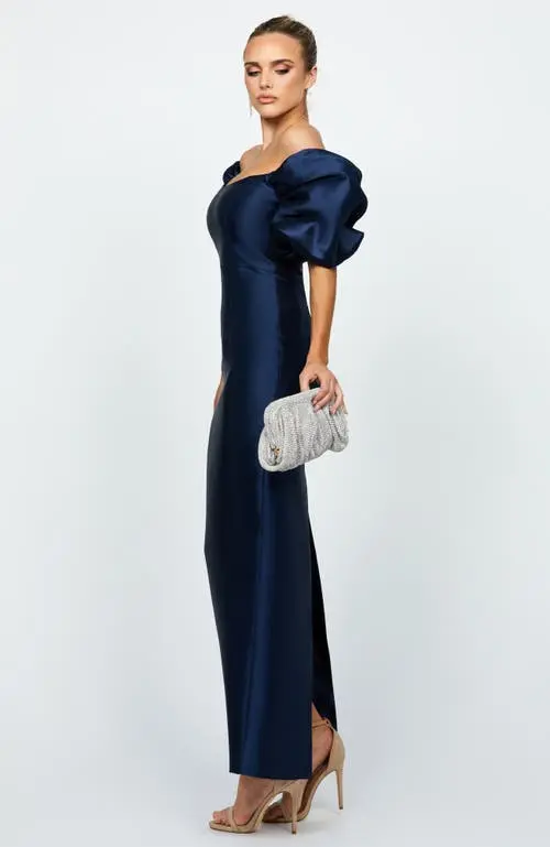 BARIANO Meredith Puff Sleeve Scooped Gown