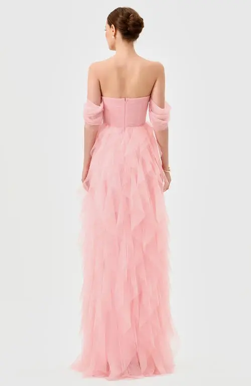 BARIANO Lili Off-shoulder Ruffle Gown