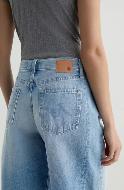 Ag Hattie High-waist Barrel Denim Bermuda Shorts
