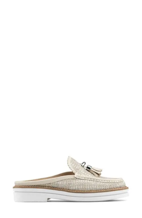 DONALD PLINER Tassel Mule With Memory Foam Cushioning - Beige/silver