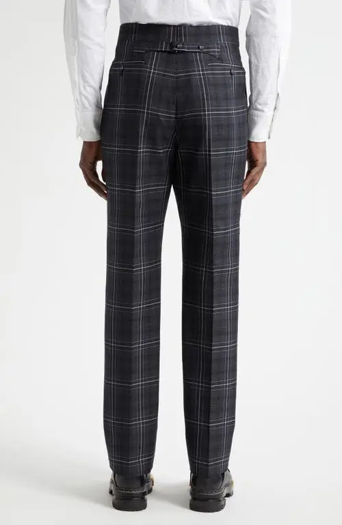 Thom Browne Plaid Wool Backstrap Trousers - Black