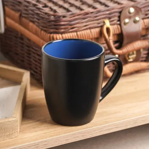 STONE + LAIN Albie Stoneware 4-piece Mug Set - Blue And Black