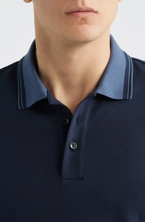 BOSS Parlay Tipped Cotton Polo - Dark Blue