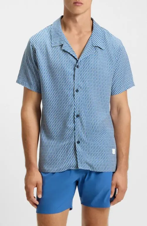 BOSS Beach Camp Shirt - Blue