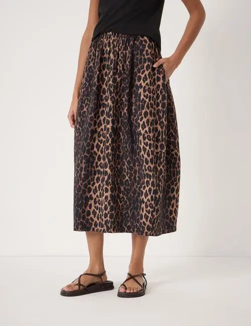 HUSH Liddie Air Flow Barrel Maxi Skirt - Soft Leopard