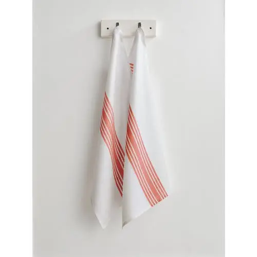SOLINO HOME Linen Kitchen Towelsfarmhouse - Red And White