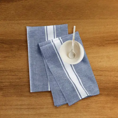 Solino Home Linen Kitchen Towels Set Of 2, 17 X 26 Inch For Dining Table