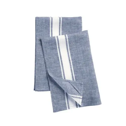 Solino Home Linen Kitchen Towels Set Of 2, 17 X 26 Inch For Dining Table