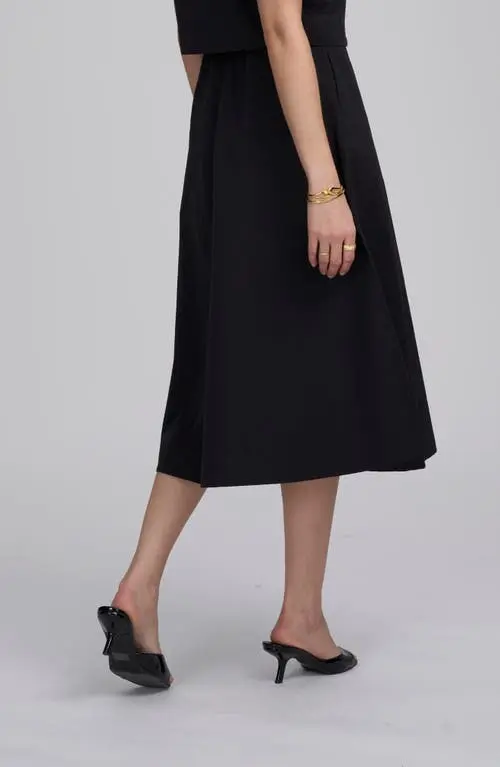 ELLE COLLECTION High-waist Midi Skirt - Black