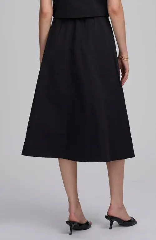 ELLE COLLECTION High-waist Midi Skirt - Black
